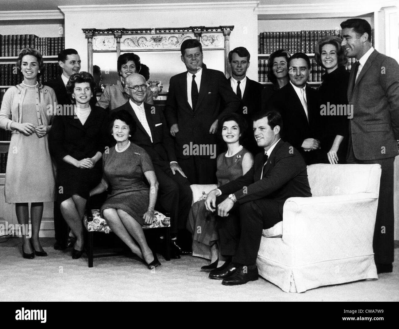 President-Elect John F. Kennedy (center, standing) with members of his ...