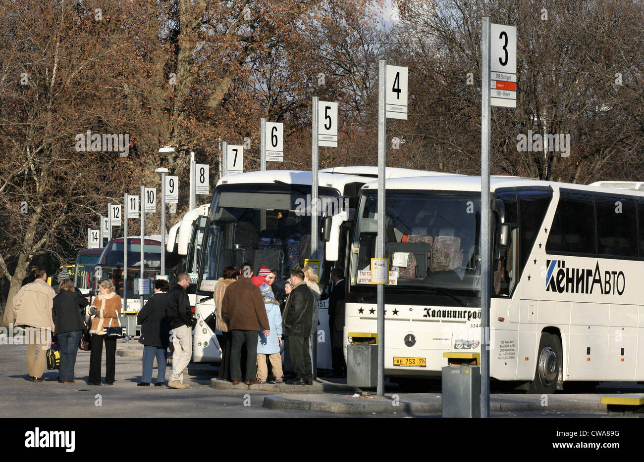International Bus Station at the main station in Stuttgart Stock Photo ...