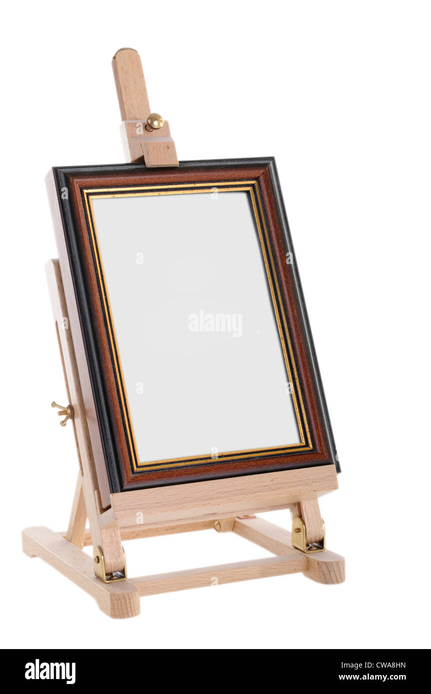 Wooden easel isolated on white Stock Photo - Alamy