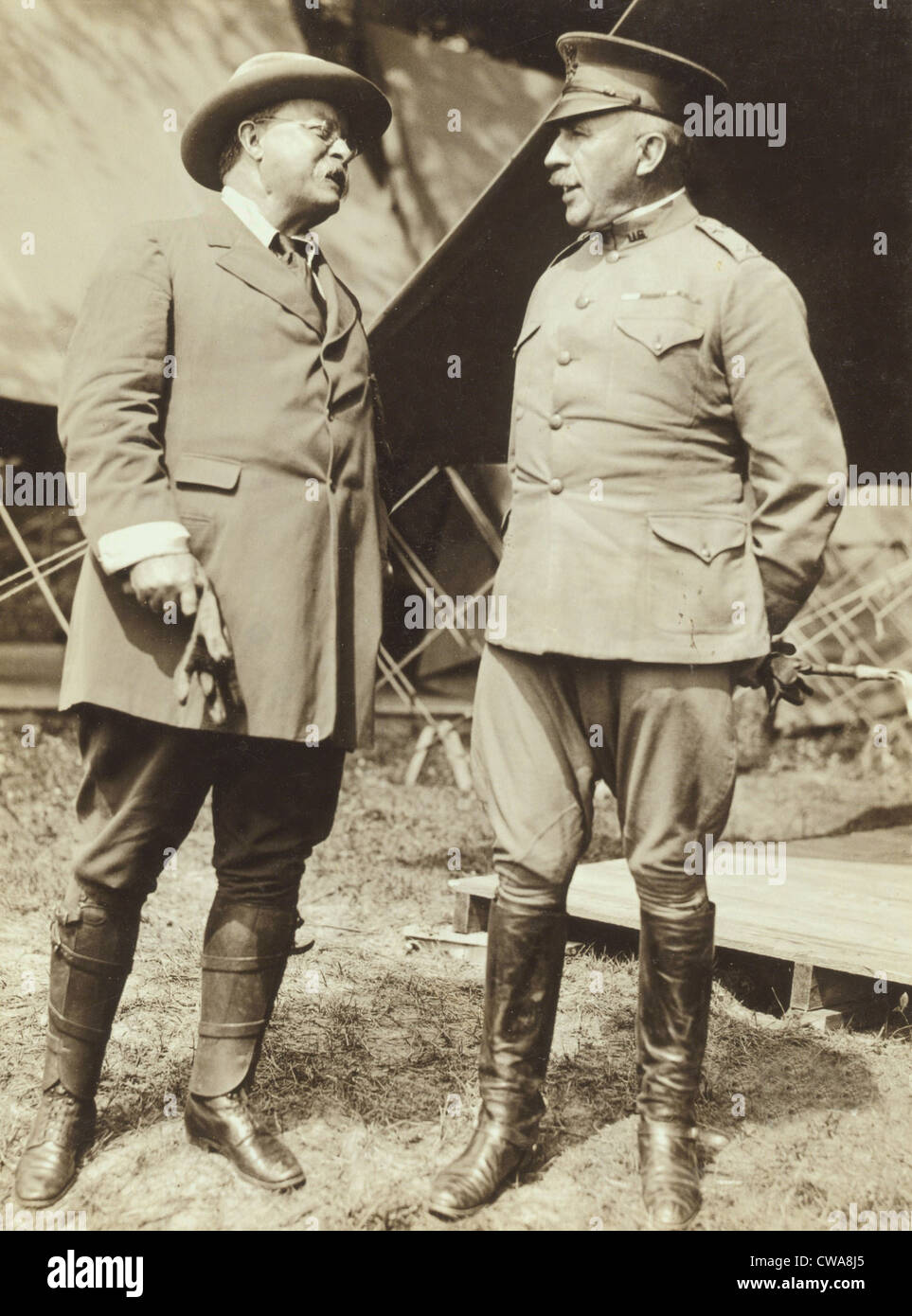 Ex-president Theodore Roosevelt and General Leonard Wood during World ...