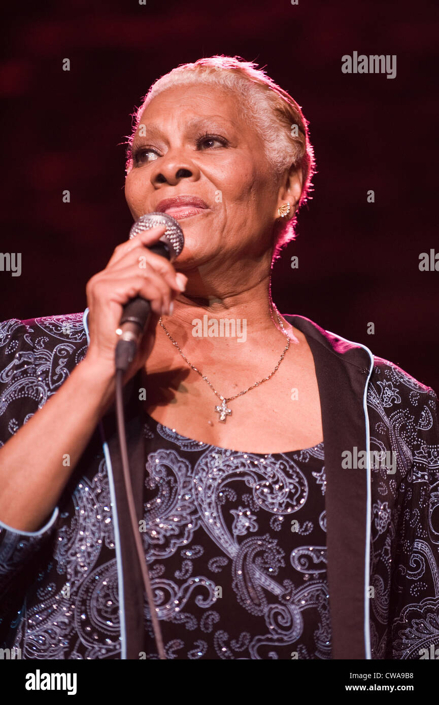 Singer Dionne Warwick performing at Brecon Jazz Festival 2012 Stock ...