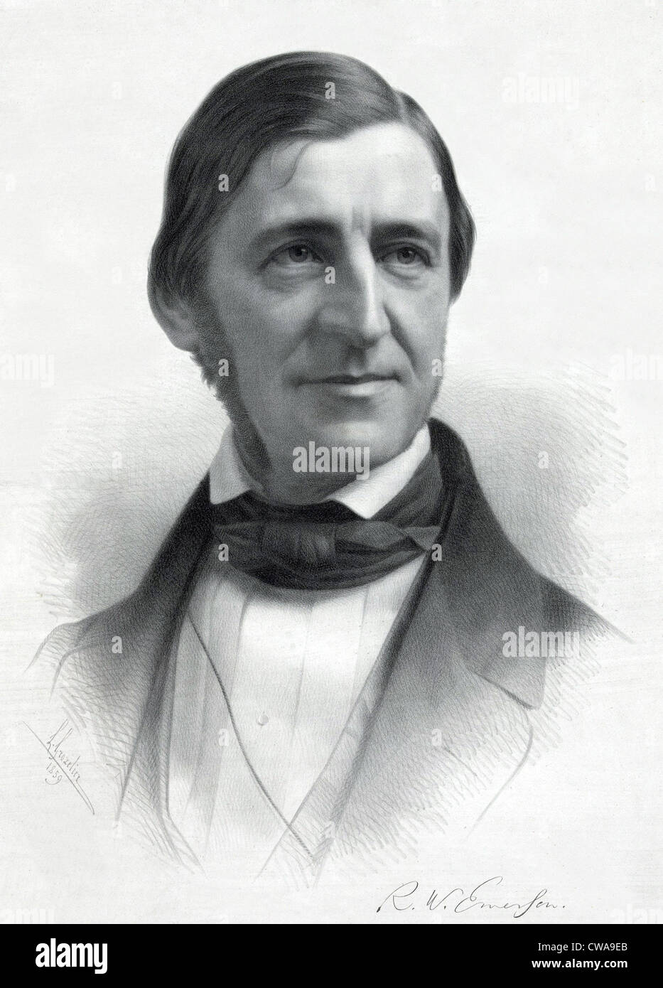 Ralph Waldo Emerson (1803-82) from an original drawing by Sam W. Rowse ...