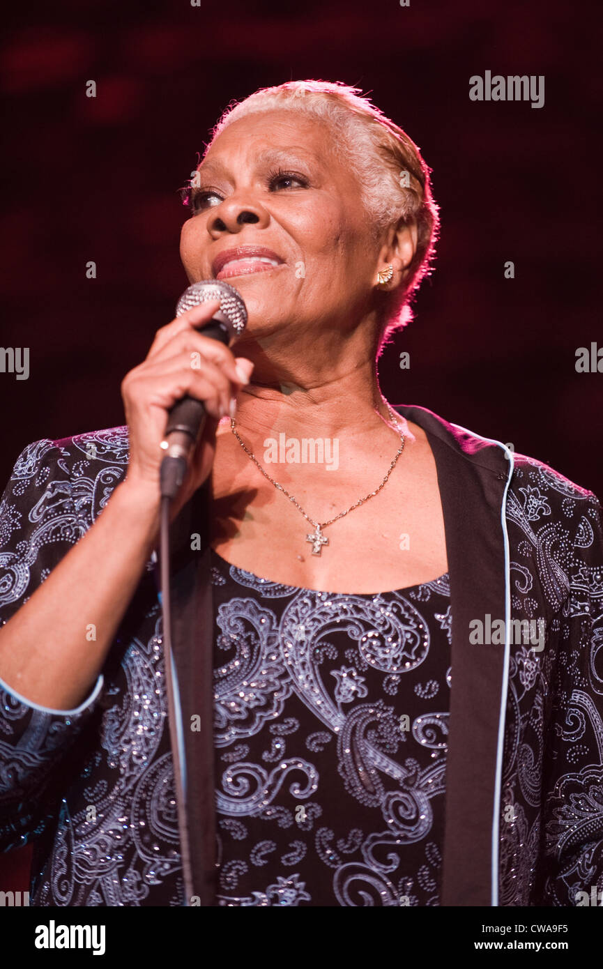 Singer Dionne Warwick performing at Brecon Jazz Festival 2012 Stock ...