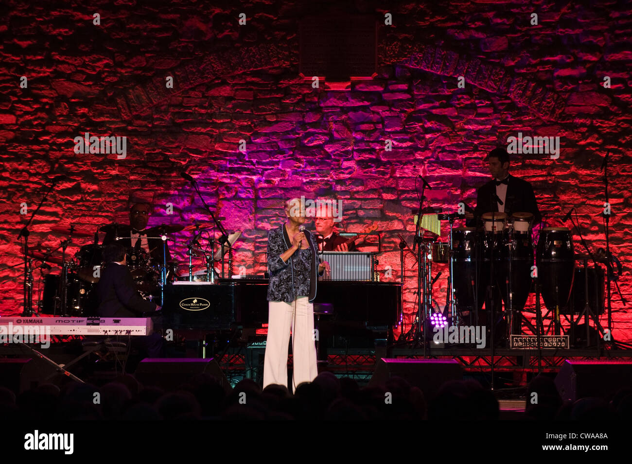 Singer Dionne Warwick performing at Brecon Jazz Festival 2012 Stock ...