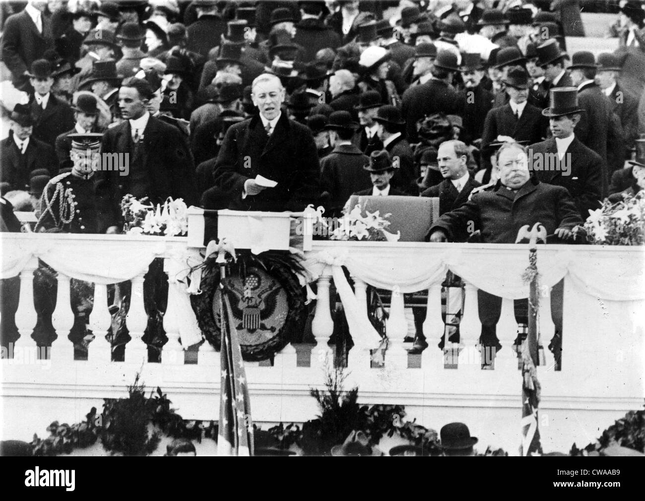 PRESIDENT WOODROW WILSON delivering his inaugural address, 3/5/13 ...