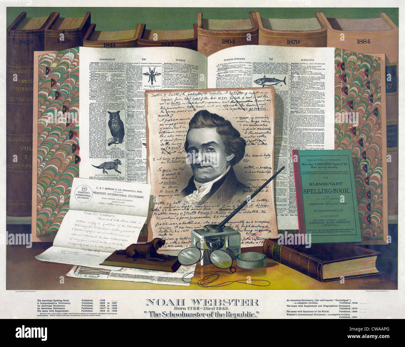 Noah Webster (1758-1843) created an 1828 dictionary with spelling ...