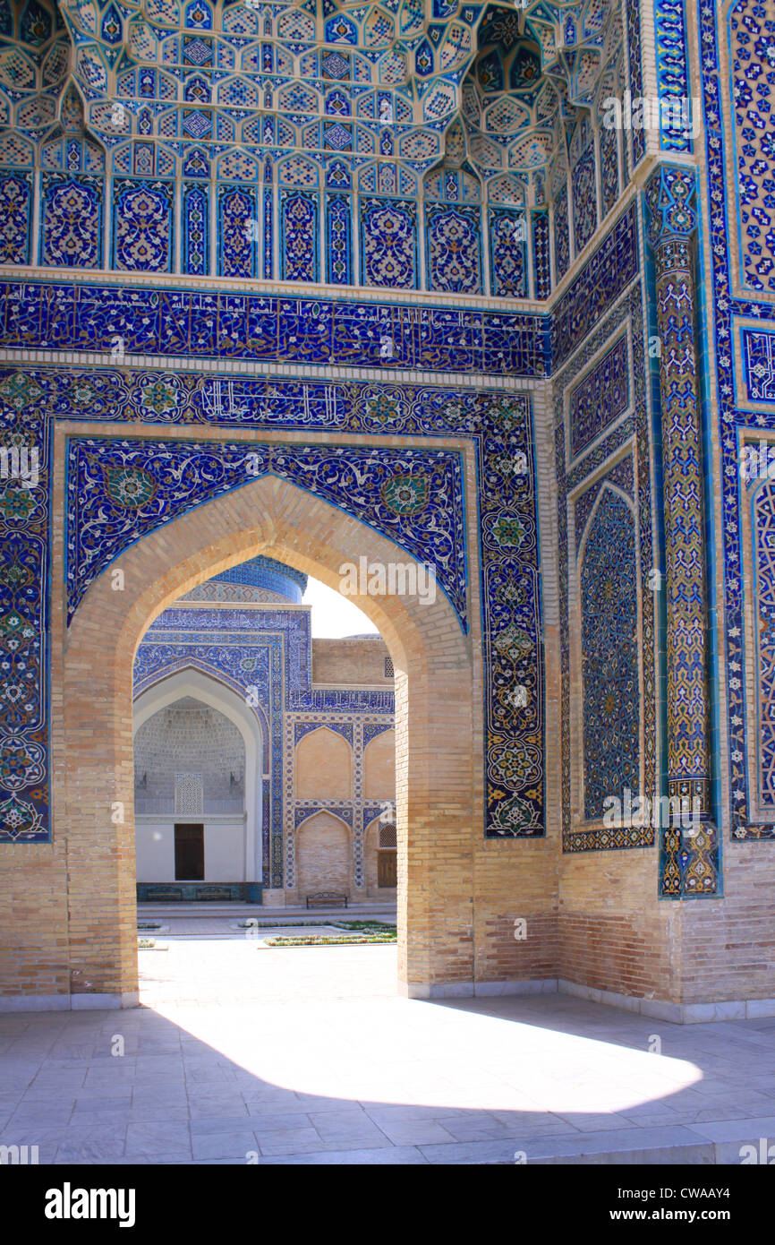 Uzbekistan. Samarkand. Front door and decorative elements of Gur-Emir ...