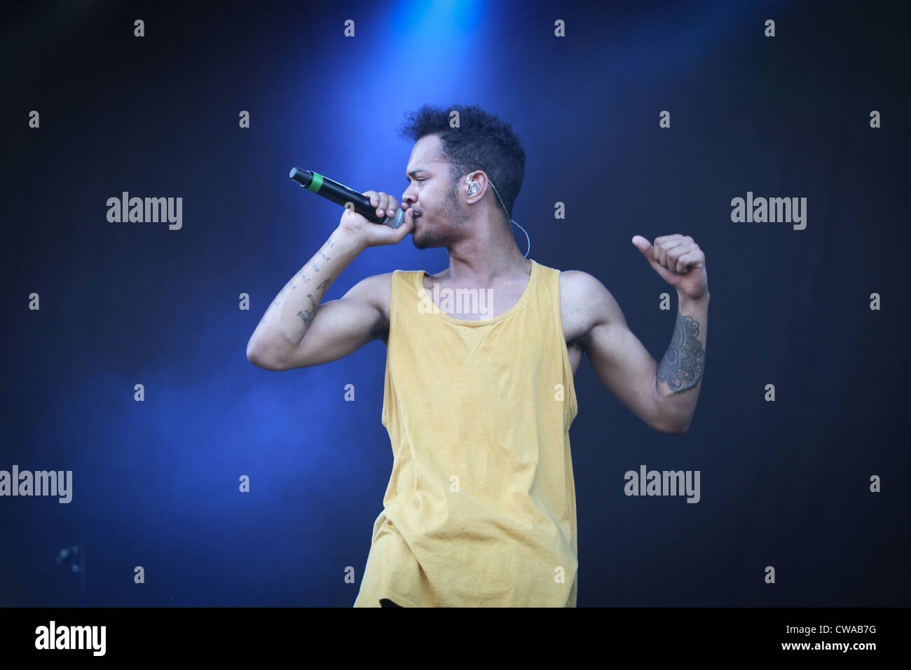 Harley "Sylvester" Alexander Sule of Rizzle Kicks live on stage at V ...