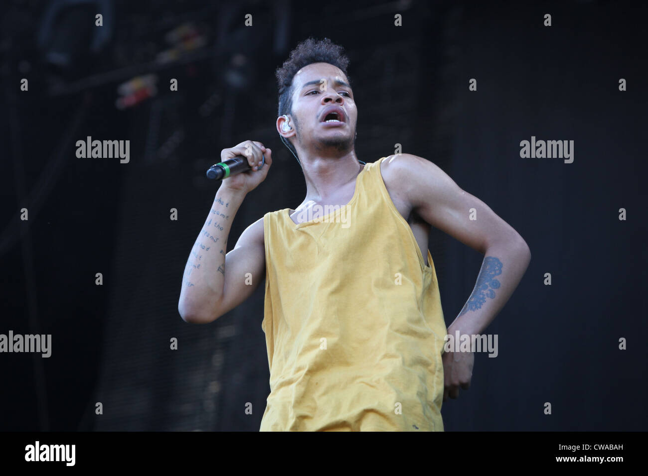 Harley "Sylvester" Alexander Sule of Rizzle Kicks live on stage at V ...