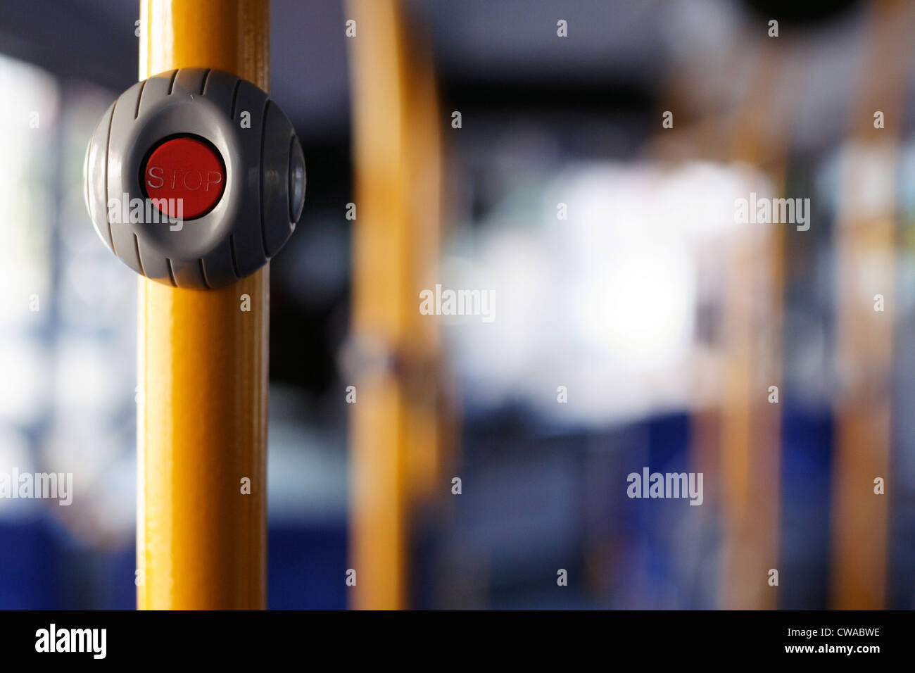 Hold button in a local bus Stock Photo - Alamy
