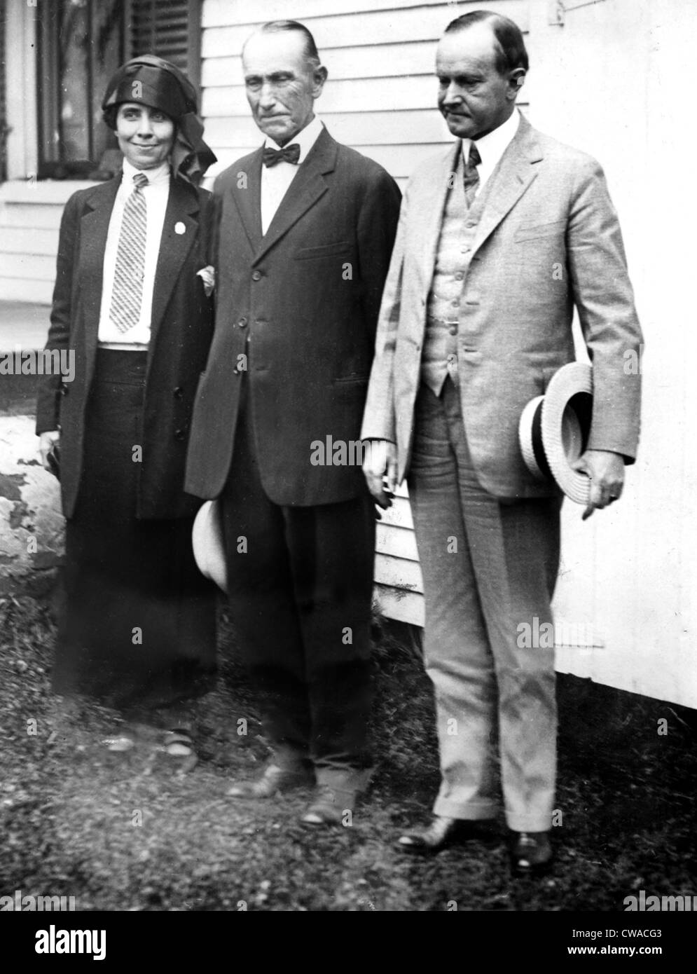 PRESIDENT CALVIN COOLIDGE, with wife and father John C. Coolidge, c ...