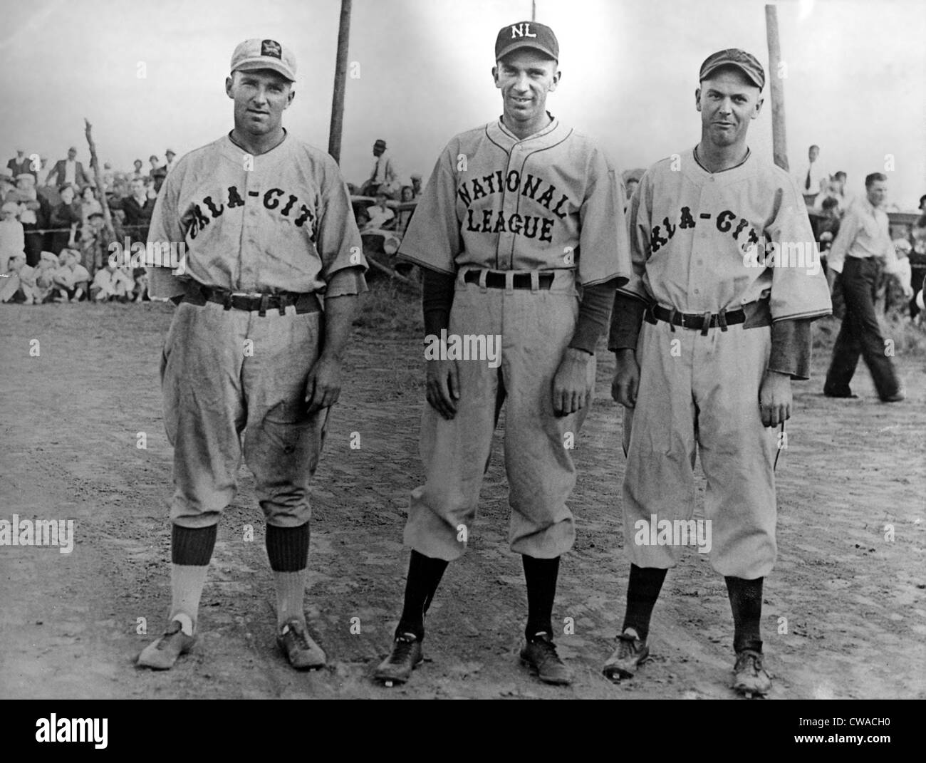 Carl Hubbell (ctr) of NYs Giants fame flanked by brothers Jay Hubbell ...
