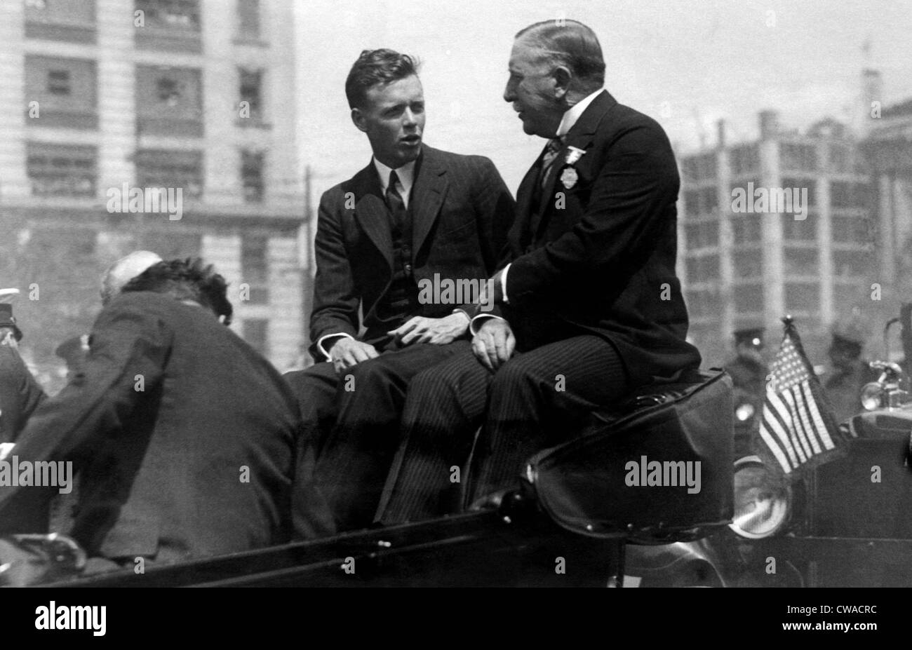 American pilot Charles Lindbergh, (1902-1974), President of the Borough ...