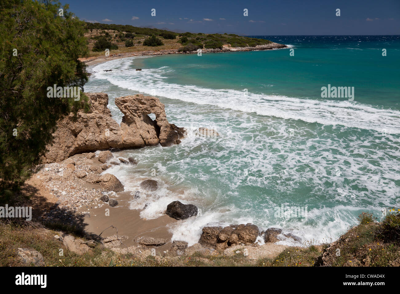 Voulisma Beach near Istron, Crete, Greece Stock Photo - Alamy