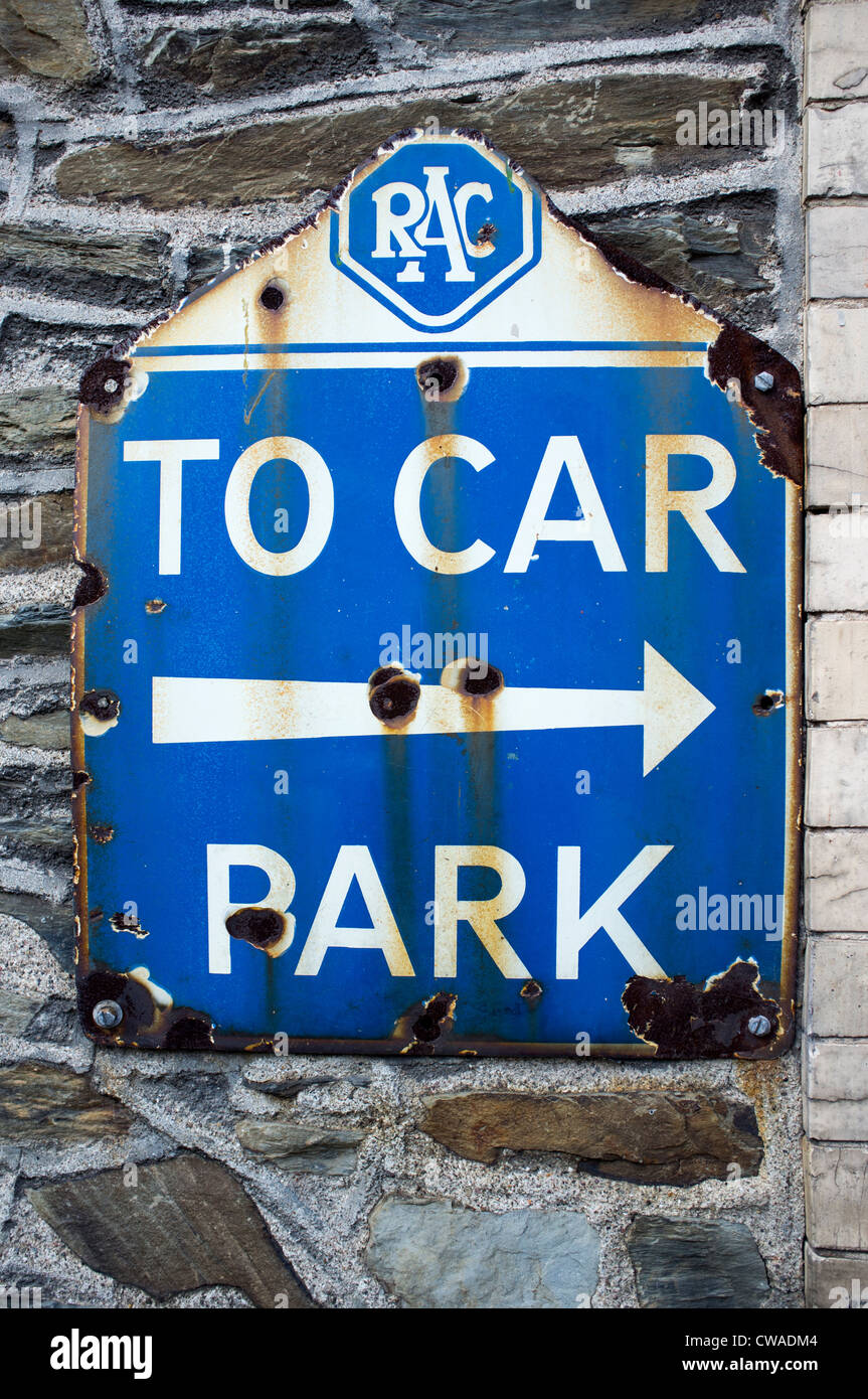 Old Vintage RAC Car Park Sign Lynton Devon England Stock Photo - Alamy