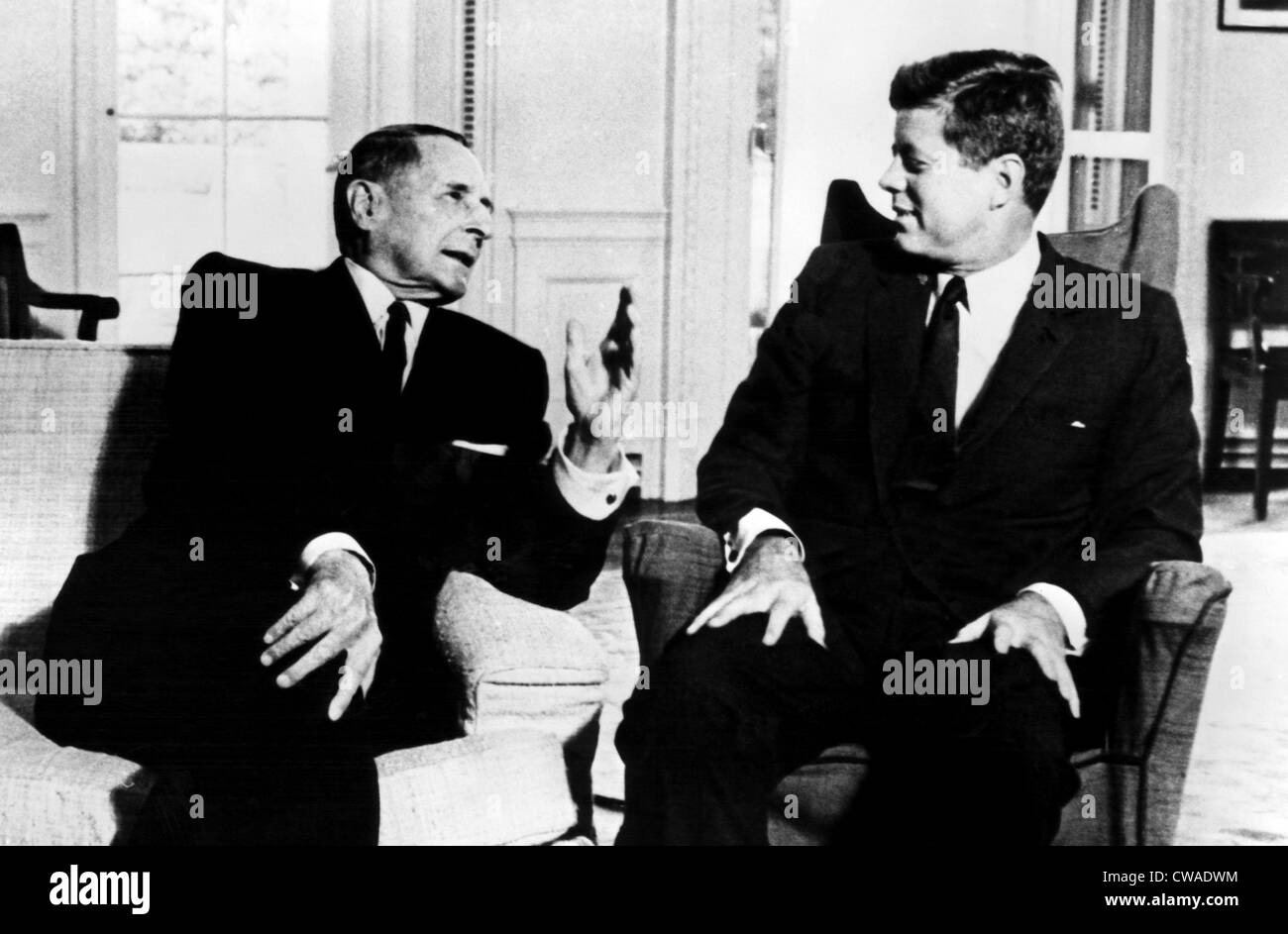 Former General Douglas MacArthur, at the White House with President ...