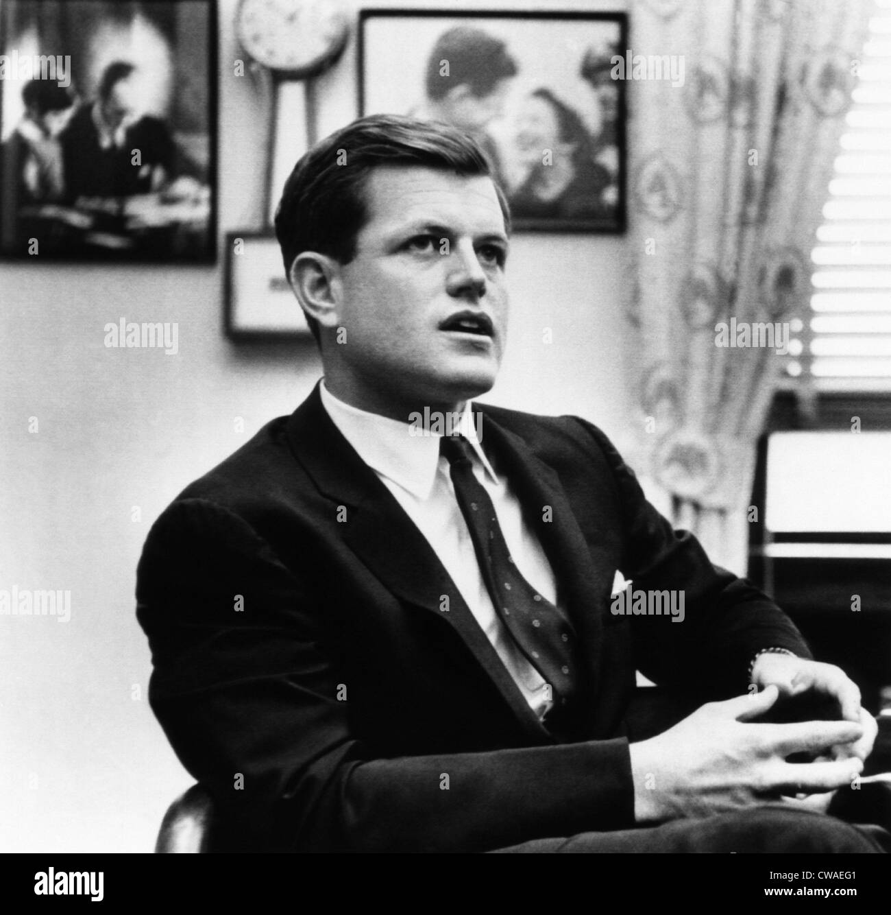 Senator-elect Edward Kennedy, in his new office, Washington, January 7 ...