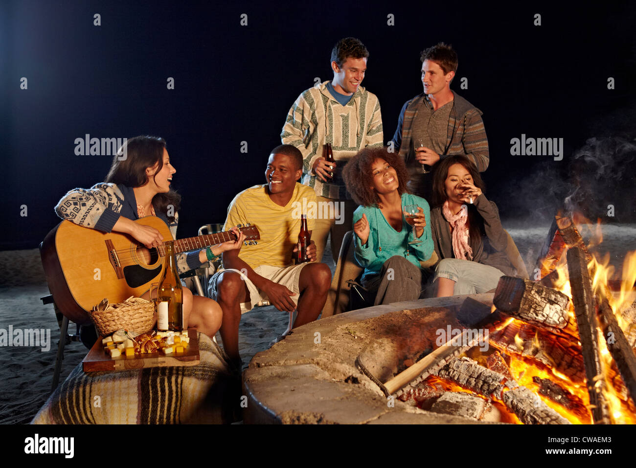 Night beach party hi-res stock photography and images - Alamy