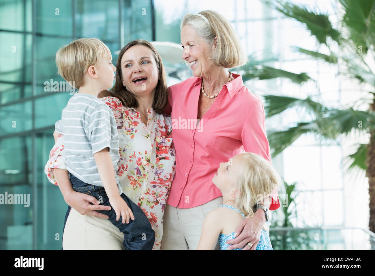 Happy three generation family Stock Photo - Alamy