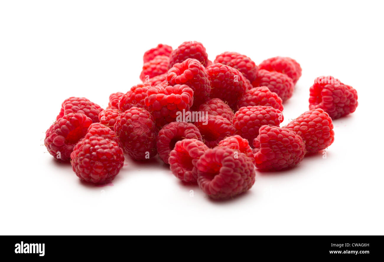 Fresh raspberry on white background Stock Photo - Alamy