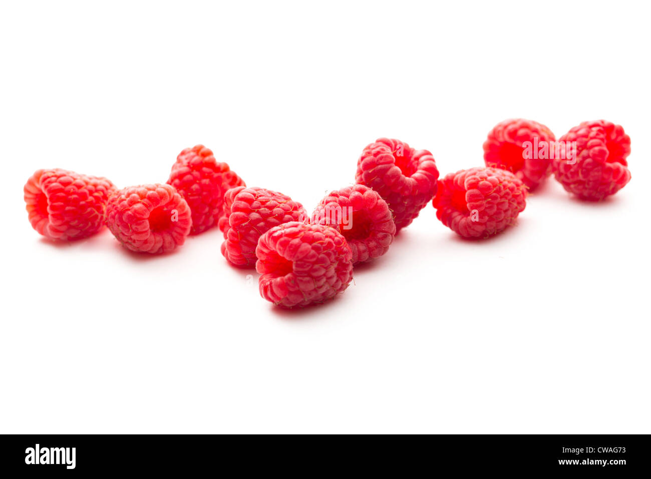 Fresh raspberry on white background Stock Photo - Alamy