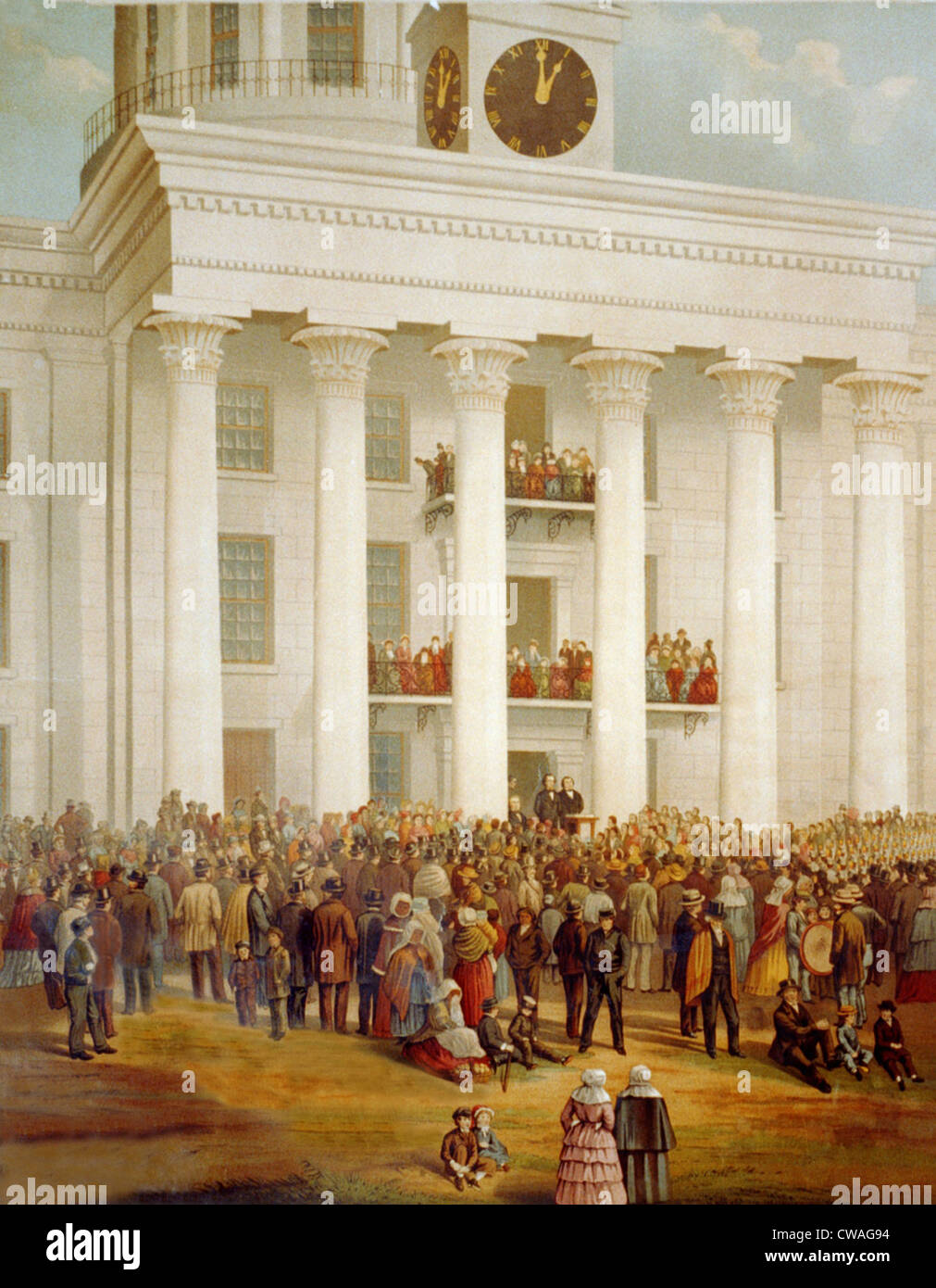 Jefferson Davis (1808-1889), inauguration as president of the new Southern Confederacy in 1861 ...