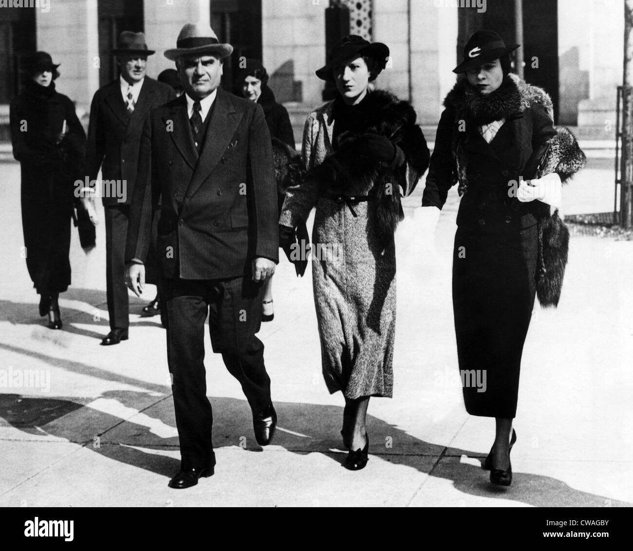 Louis Froelich, attorney for the Vanderbilt family (front left), and ...
