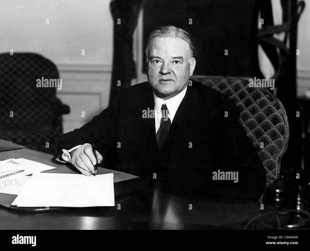 President Herbert Hoover signs unemployment relief bills passed by ...