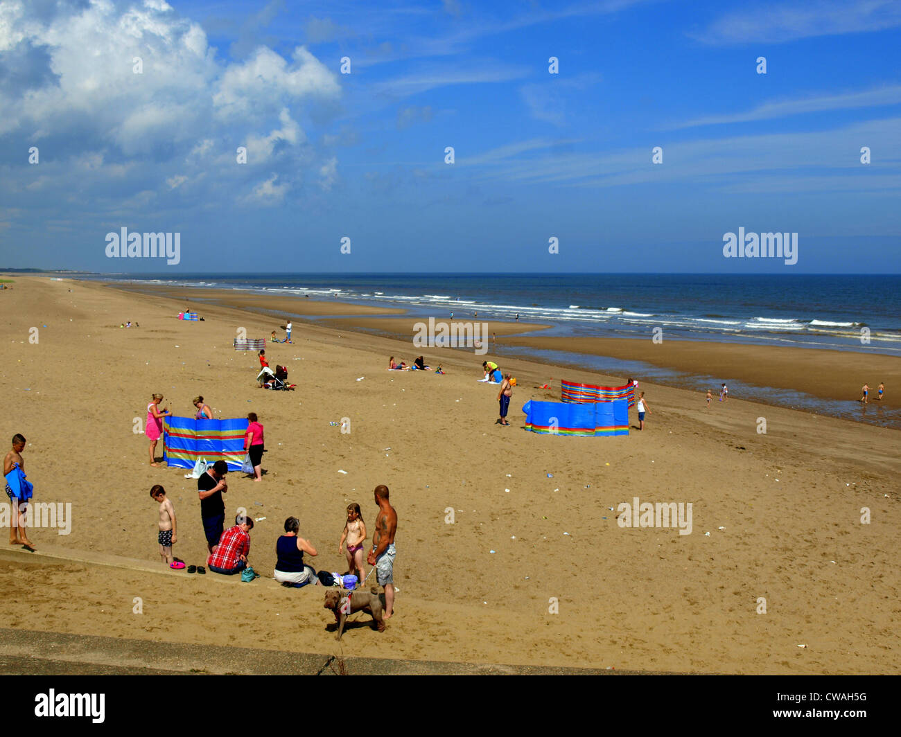 Families on the beach at Ingoldmells Point, Ingoldmells, Skegness ...