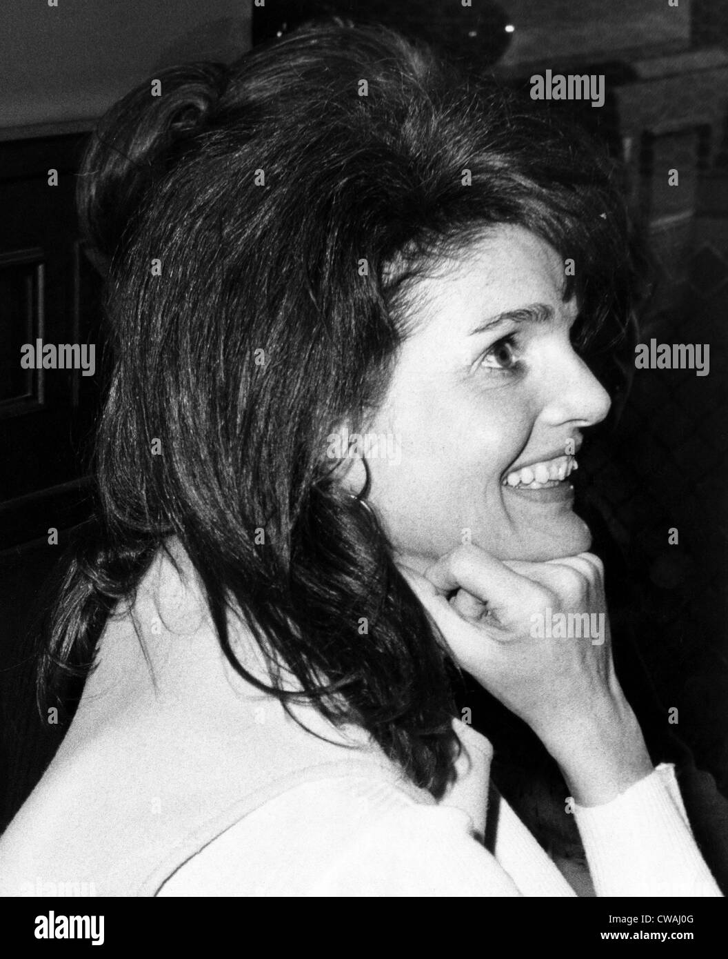 Jacqueline Onassis watching the lighting of the Rockefeller Center ...