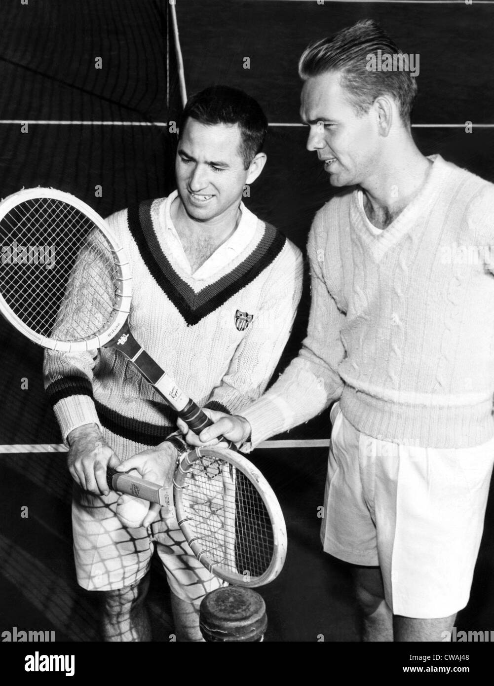 Tennis players Bobby Riggs, Jack Kramer, c. 1950s.. Courtesy: CSU ...