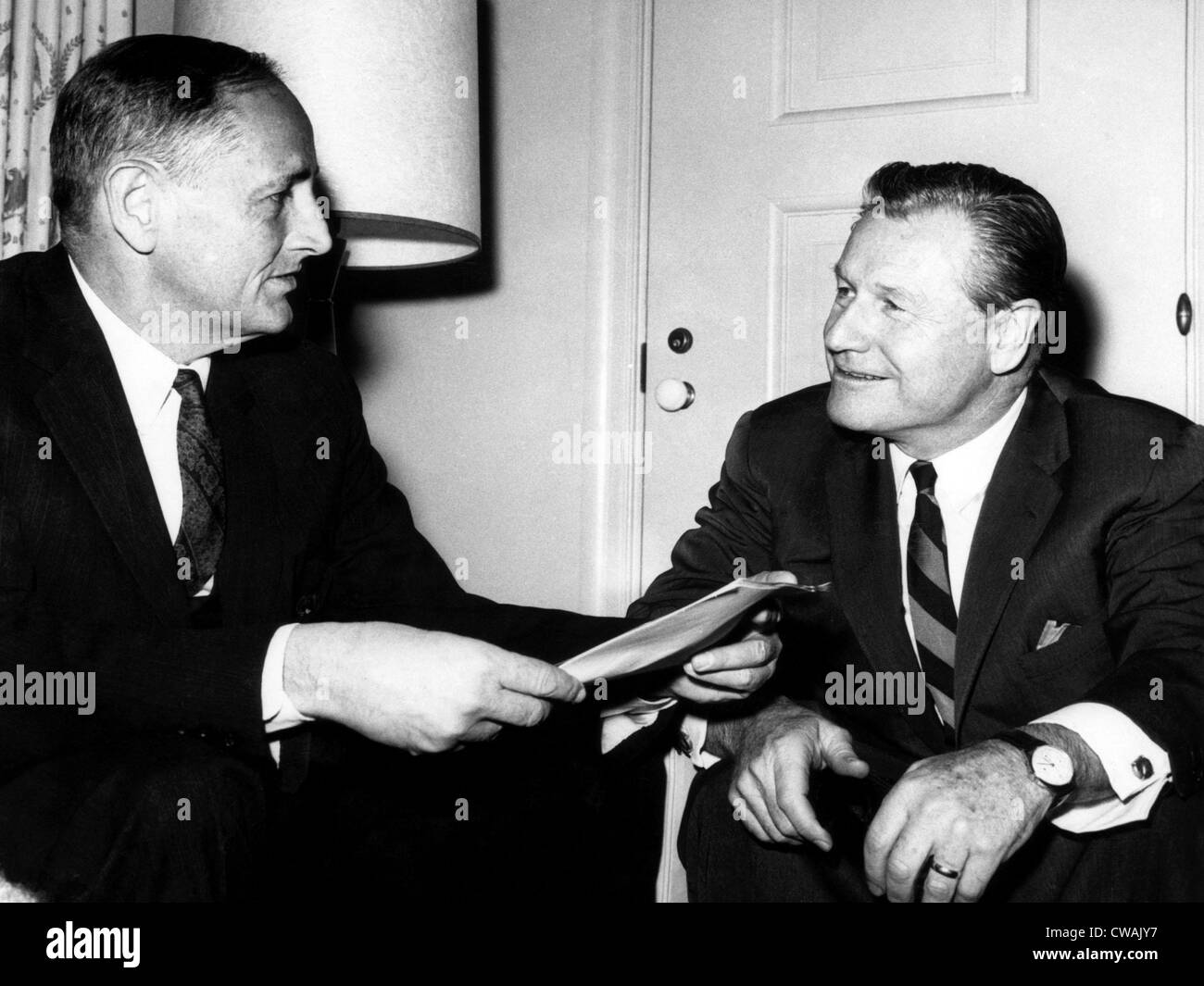 Common Cause chairman John W. Gardner and Nelson Rockefeller, December ...