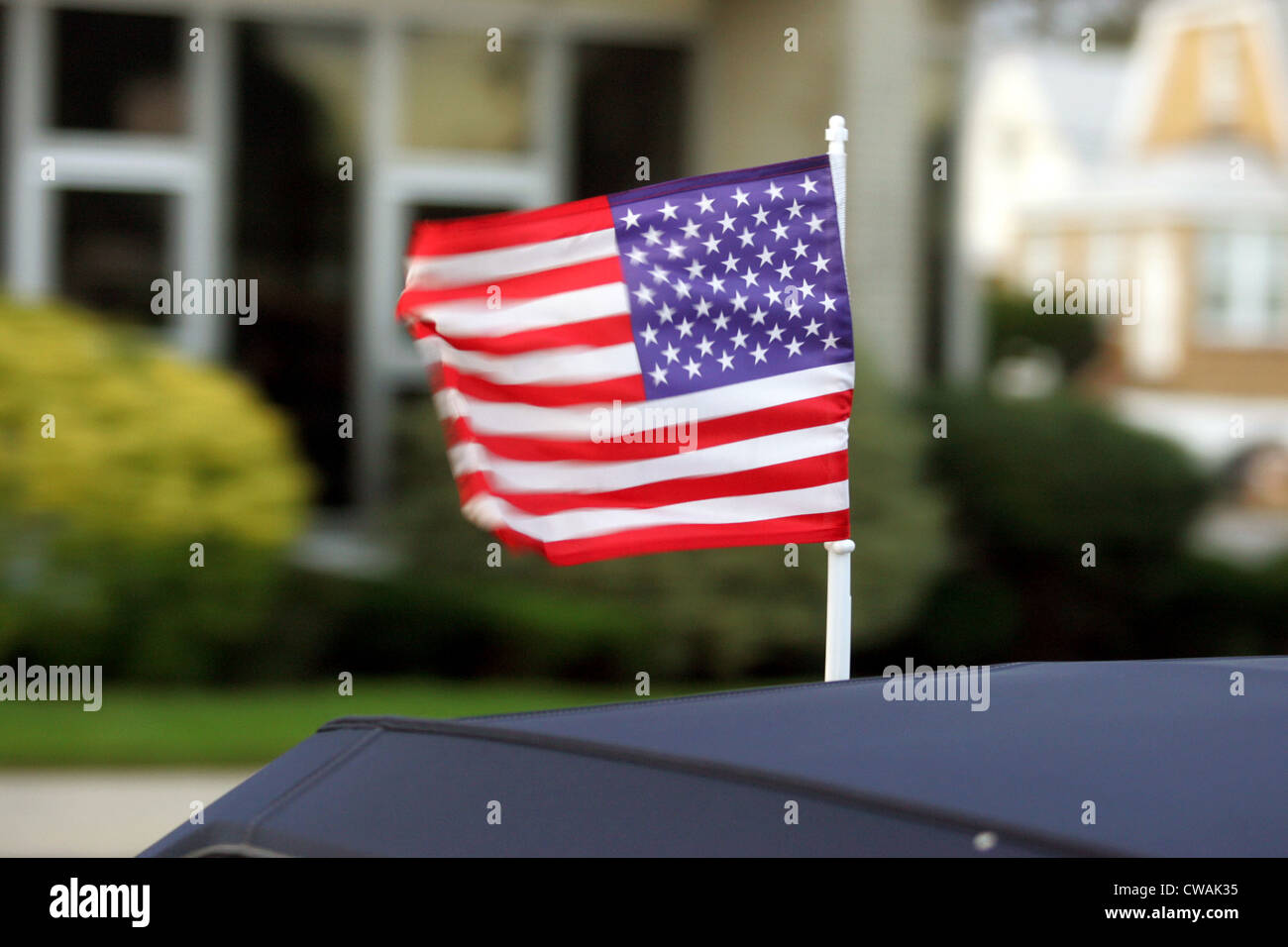 Symbol photo, National Flag of the United States on a car Stock Photo ...
