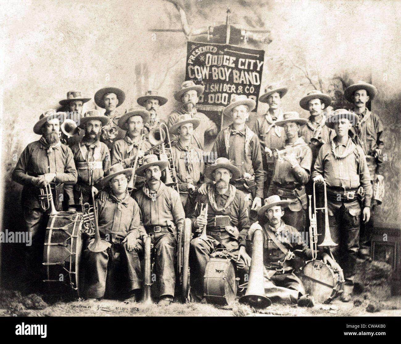 Dodge City Cow-Boy Band with their instruments in the 1880's. Photo was ...