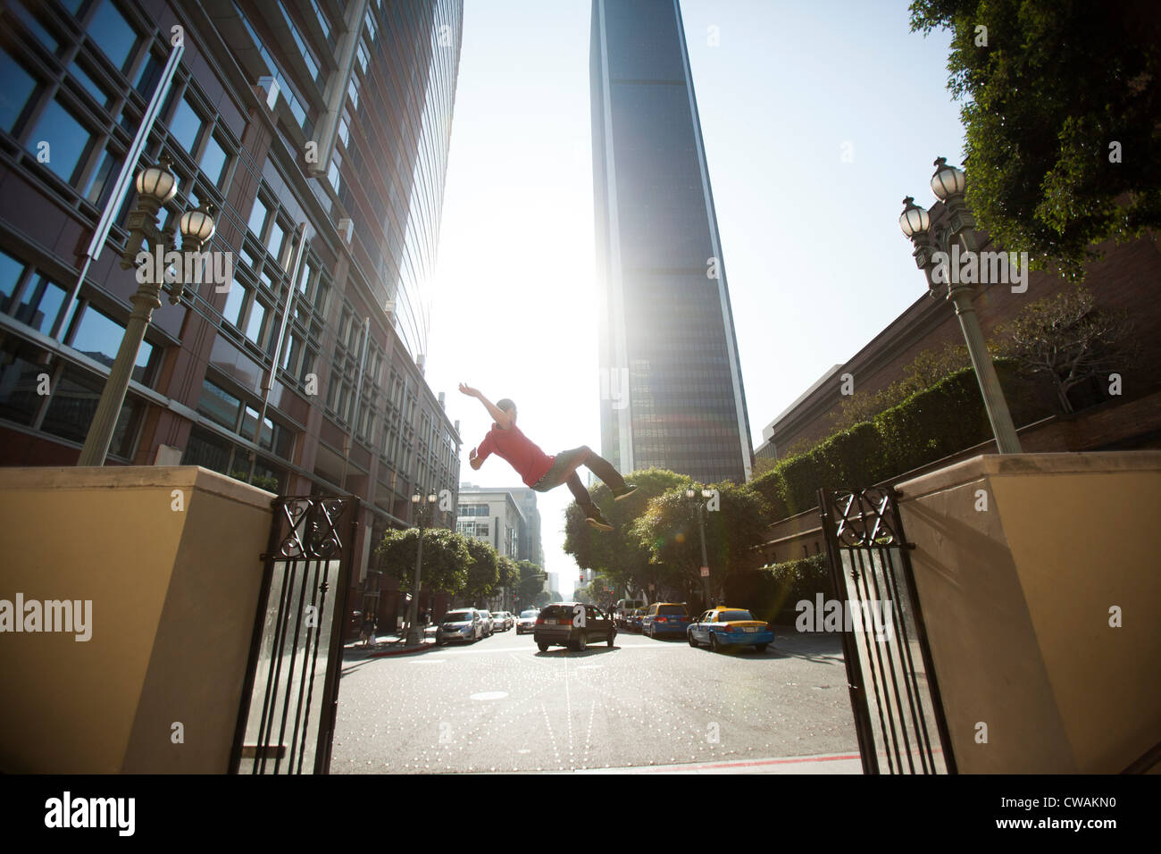 Man falling through the air Stock Photo - Alamy