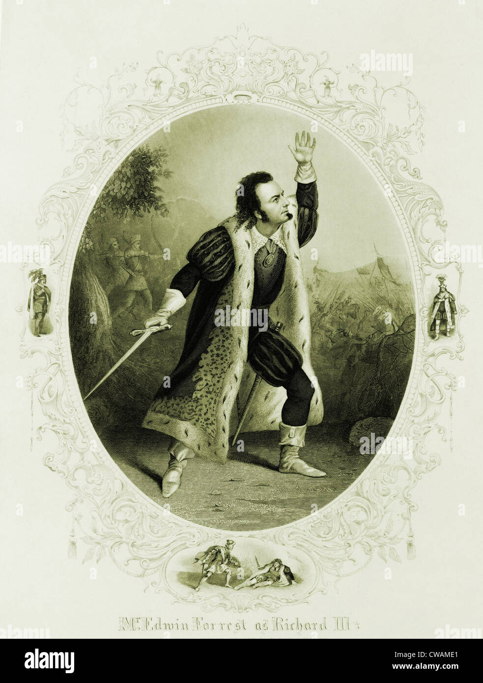 Edwin Forrest (1806-1872), American actor, as Shakespeare's Richard III ...