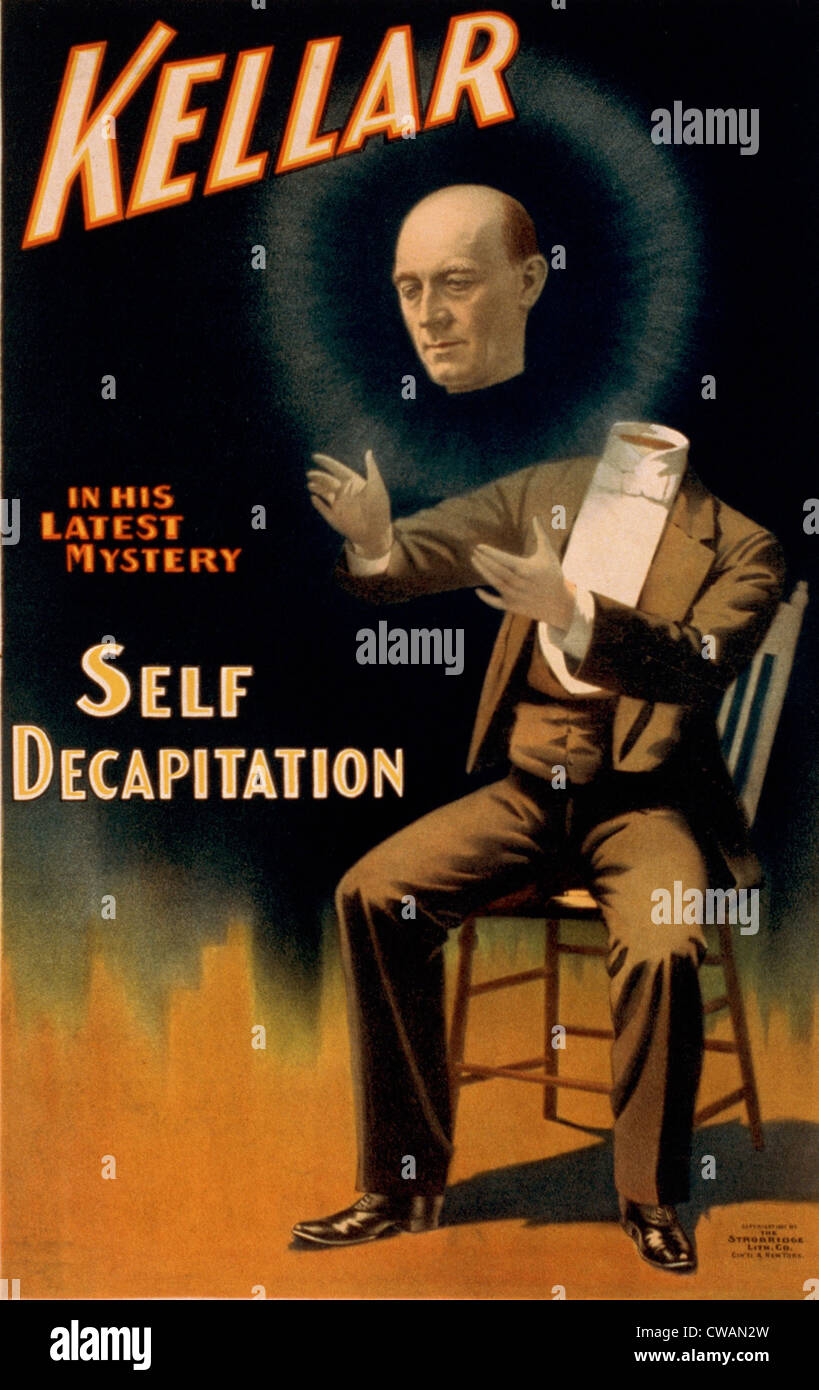 Harry Kellar (1849-1922), American magician performing his self ...