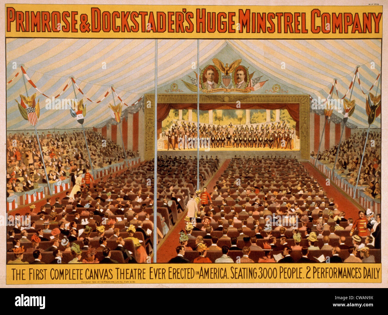 American theater used railroads to transport circus tent like theaters ...