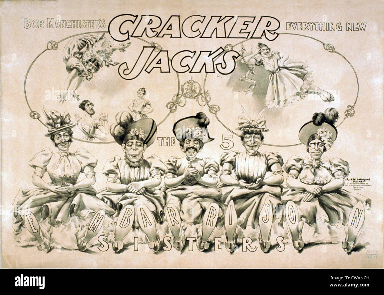 Poster for Bob Manchester's 'Cracker Jacks everything new vaudeville ...