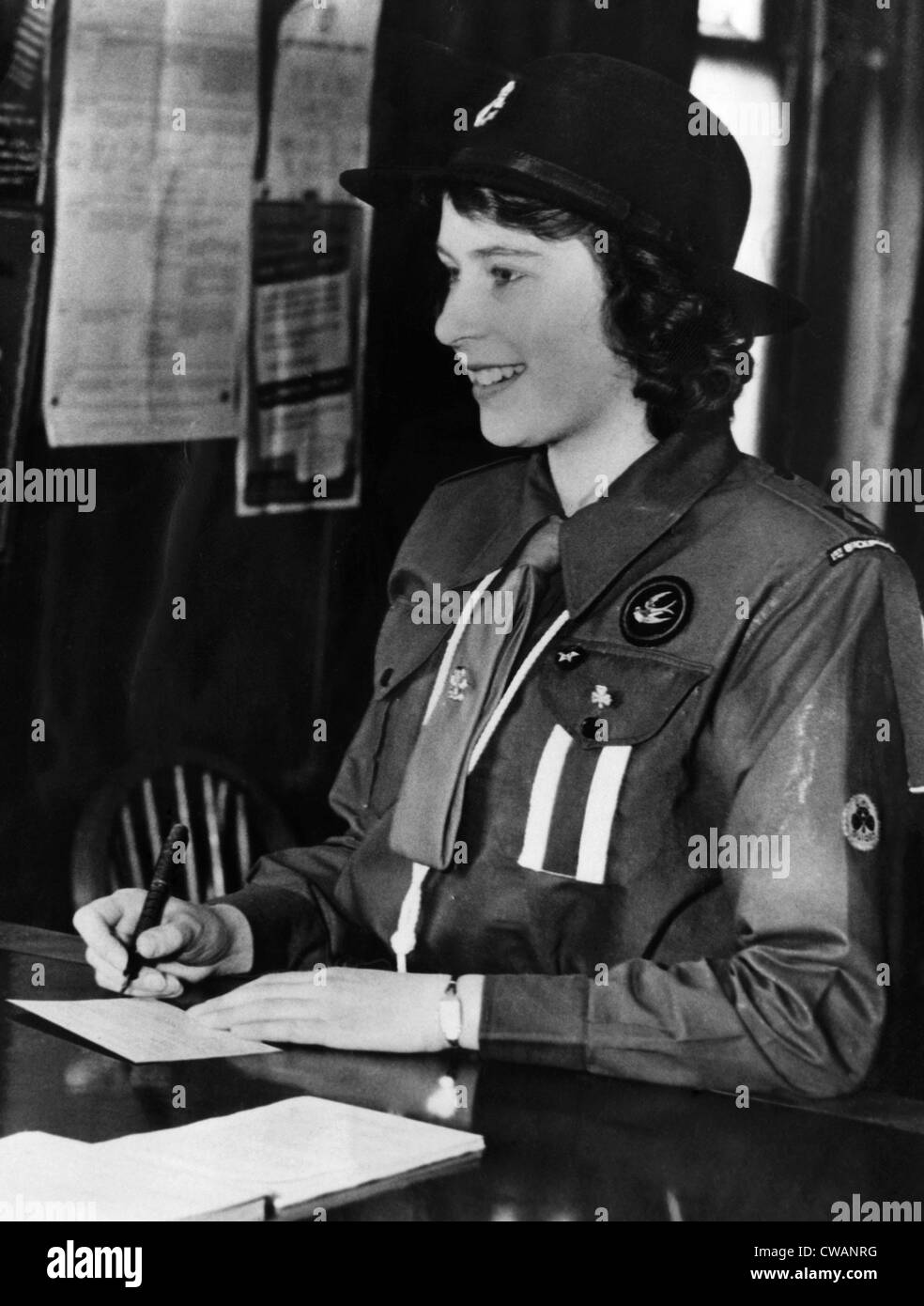 Princess Elizabeth, (the future Queen Elizabeth II), in her Girl Guide ...