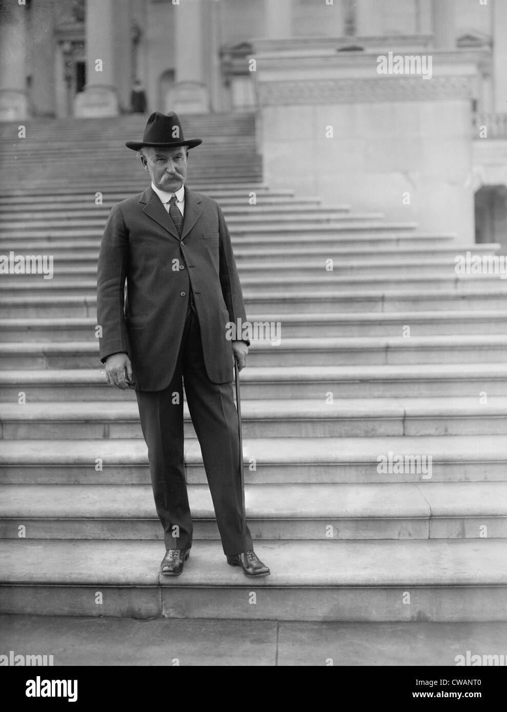 Albert B. Fall (1861-1944), posing on the Capitol steps after news ...