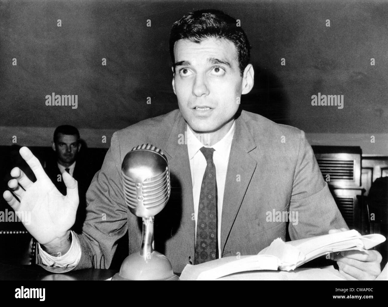 Ralph Nader testifying at the House Commerce Committee about the safety ...