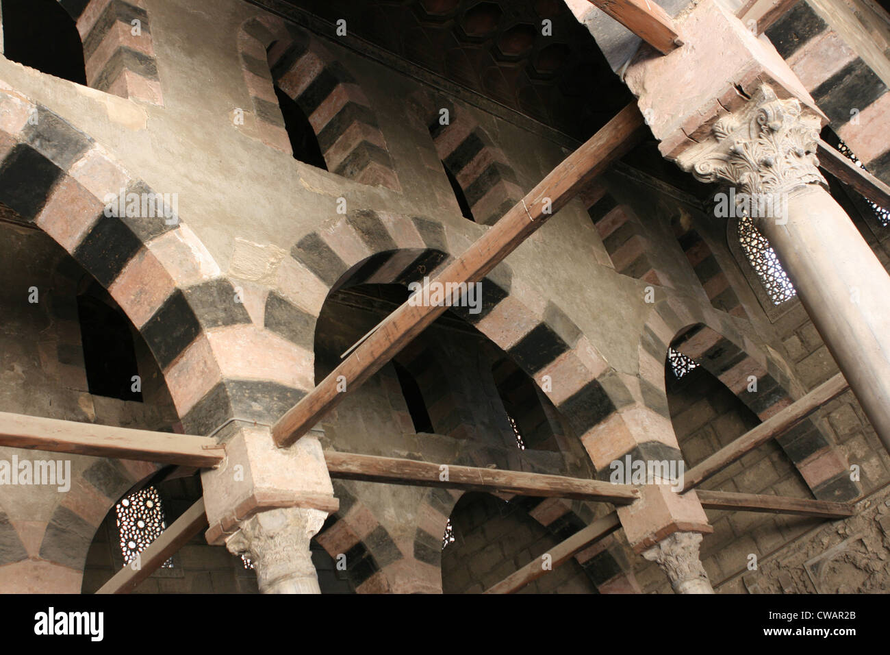 Ceiling arches and beams in Ibn Tulun Mosque, Cairo Stock Photo - Alamy