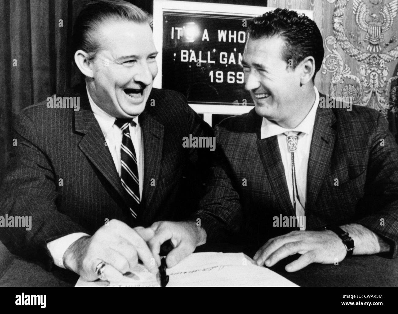 Robert Short, owner of the Washington Senators laughs as he signs Ted ...