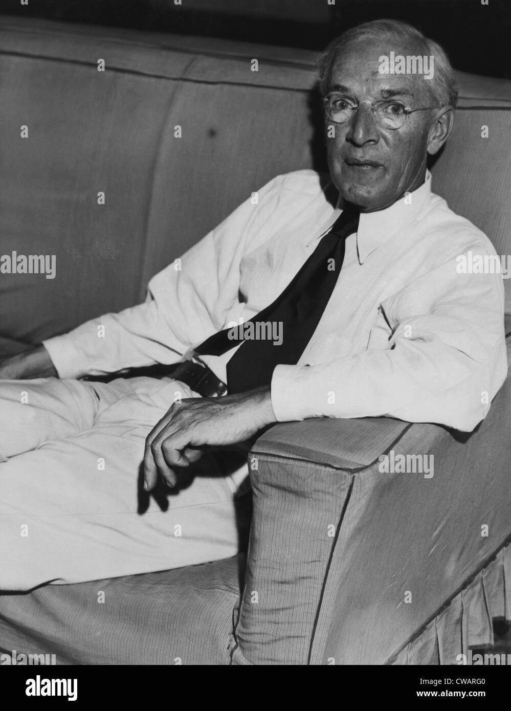 American novelist Upton Sinclair, (1878-1968), c. 1935.. Courtesy: CSU ...