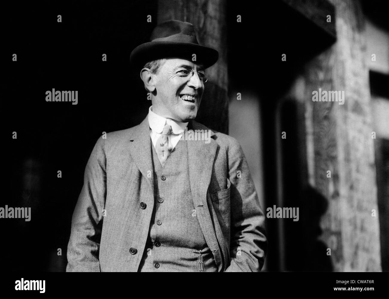 President Elect Woodrow Wilson (1856-1925), 1912, at his home in ...
