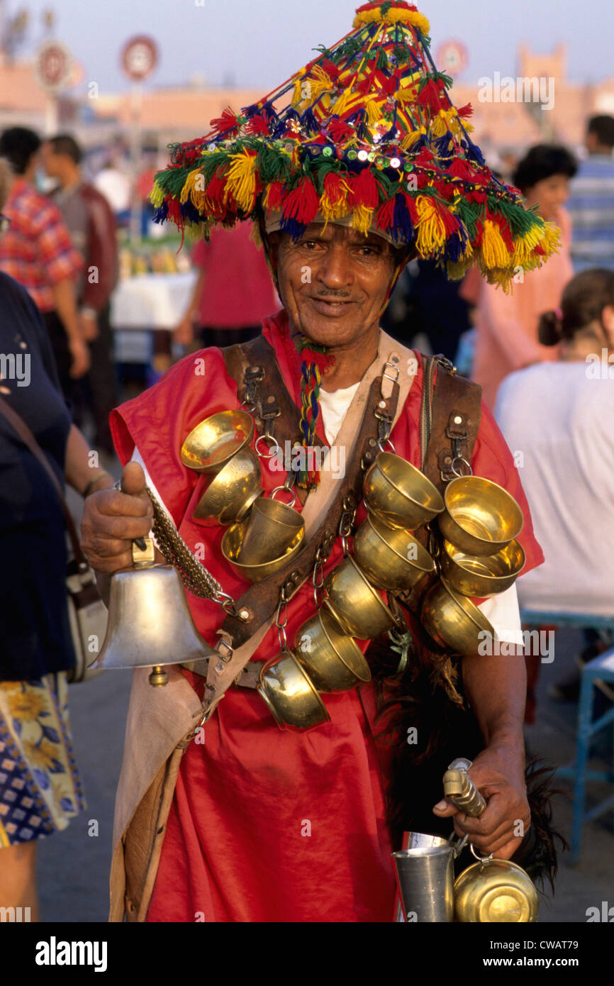 Morocco Marrakech water vendor Stock Photo - Alamy