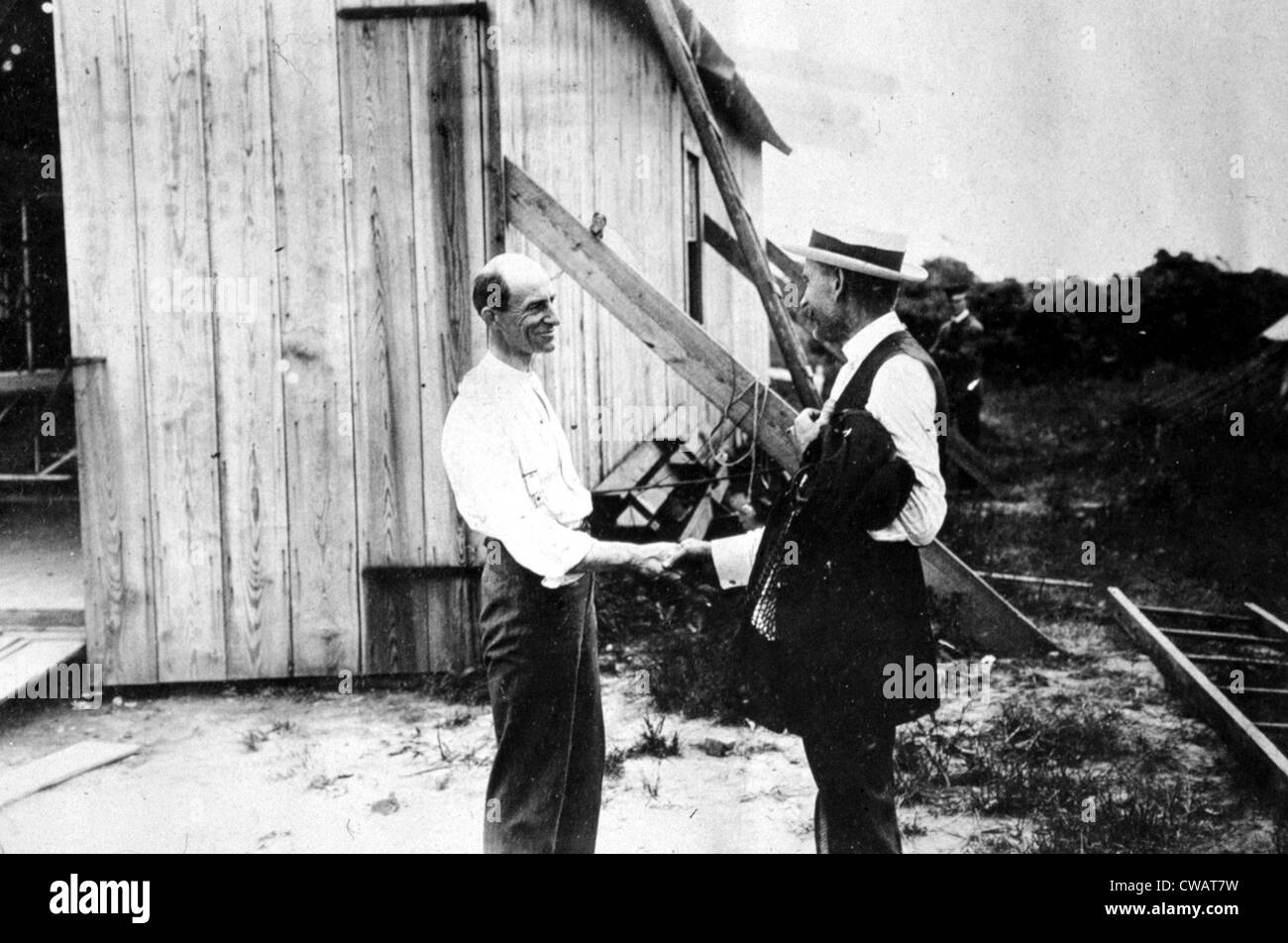 The Wright Brothers: Wilbur (left) and Orville (right), undated photo ...