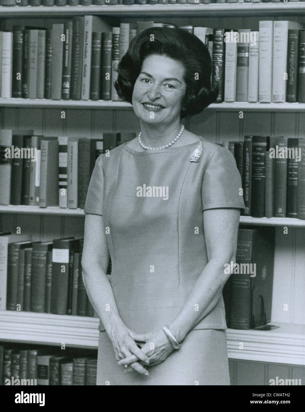 First Lady, Lady Bird Johnson, in 1964 White House portrait Stock Photo ...