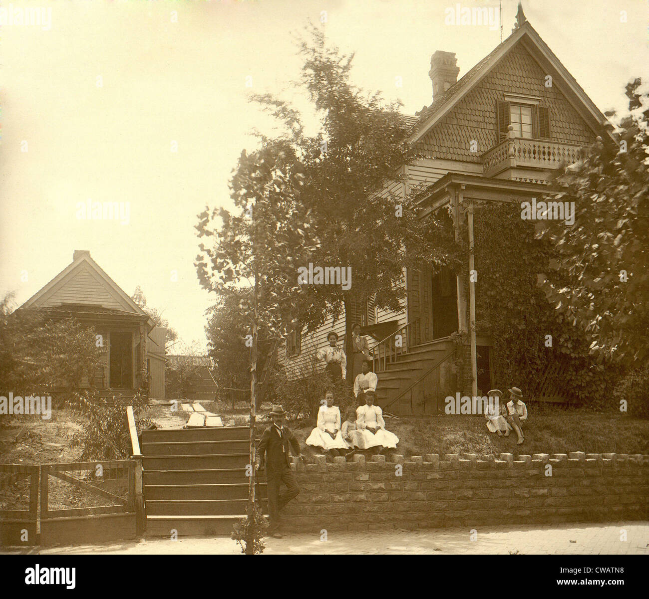 African Americans posed in front of their middle class home in Georgia ...